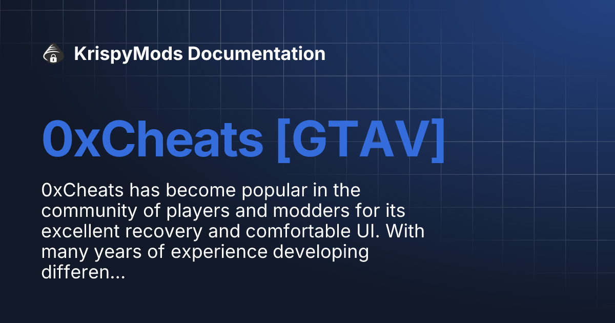 0xCheats [GTAV] | KrispyMods Documentation