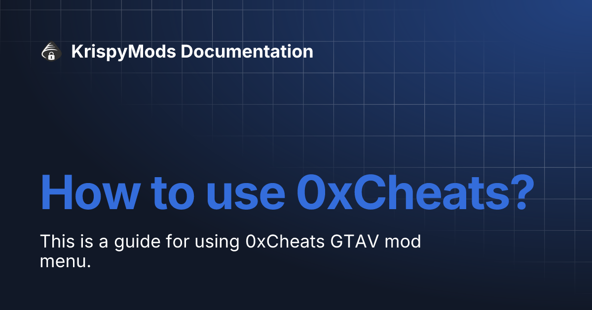 How to use 0xCheats? | KrispyMods Documentation