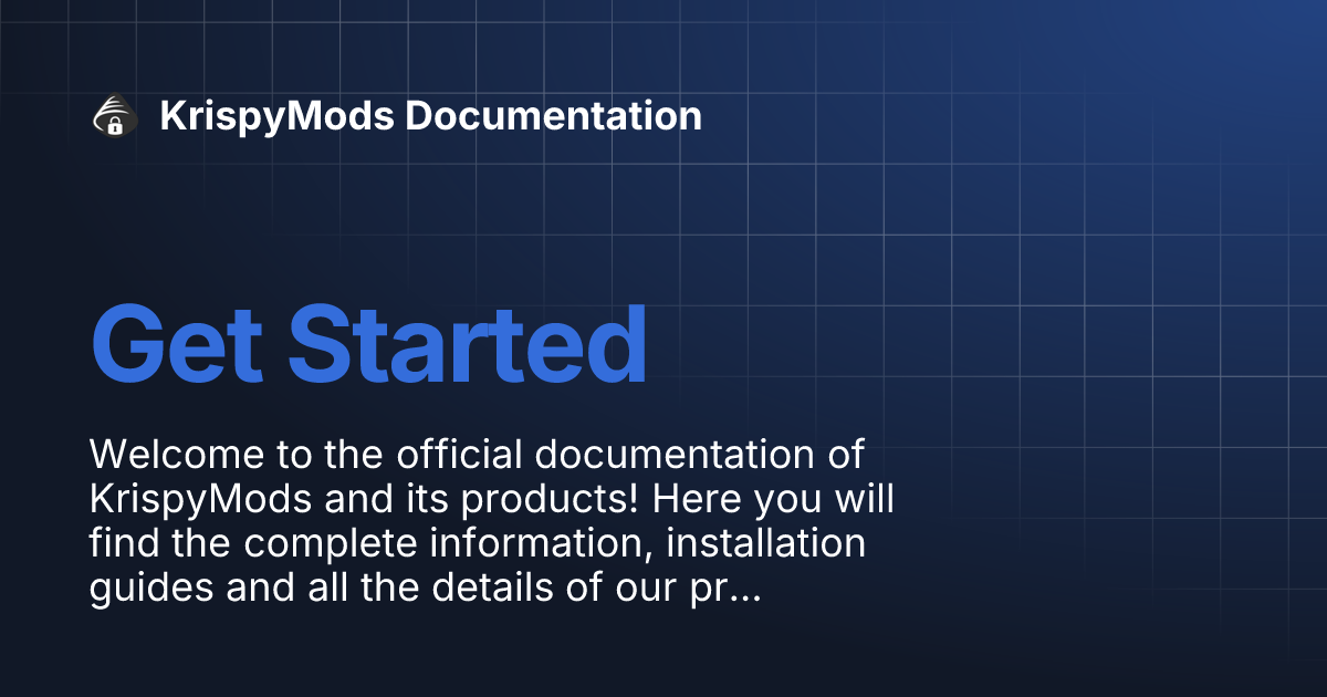 Get Started | KrispyMods Documentation