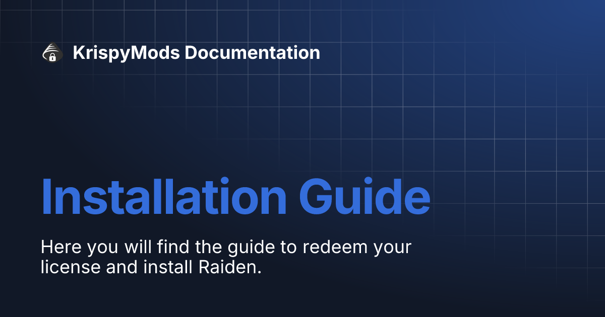 Installation Guide | KrispyMods Documentation